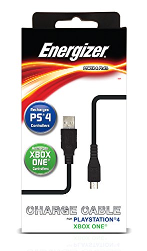 PDP Gaming Energizer Charge Cable | 6 Feet Universal Power and Play Charger: Black - PS5/PS4, Xbox One