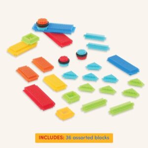 Battat- Bristle Blocks- STEM Interlocking Building Blocks- 36 pc Playset- Developmental Toys for Toddlers & Kid- Basic Builder Box- 2 Years +