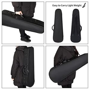 ADM 4/4 Full Size Violin Hard Case Basic Professional Triangular Shape Backpack, Super Light Suspension, Black