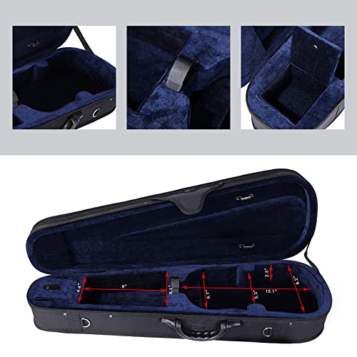 ADM 4/4 Full Size Violin Hard Case Basic Professional Triangular Shape Backpack, Super Light Suspension, Black