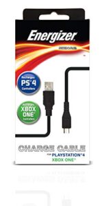 pdp gaming energizer charge cable | 6 feet universal power and play charger: black - ps5/ps4, xbox one