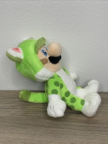 Little Buddy Super Mario Neko Cat Luigi Plush, 10""", Multi-Colored