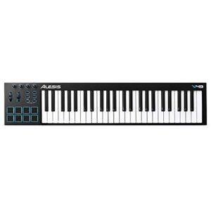 Alesis V49 - 49 Key USB MIDI Keyboard Controller with 8 Backlit Pads, 4 Assignable Knobs and Buttons, Plus a Professional Software Suite Included