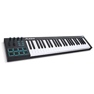 alesis v49 - 49 key usb midi keyboard controller with 8 backlit pads, 4 assignable knobs and buttons, plus a professional software suite included