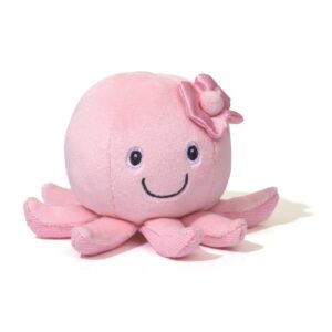 gund baby sleepy seas rattle, pink octopus, 3"