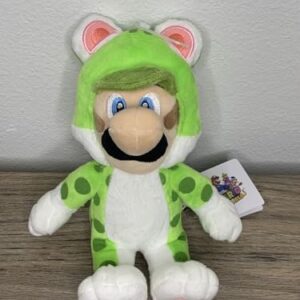 Little Buddy Super Mario Neko Cat Luigi Plush, 10""", Multi-Colored