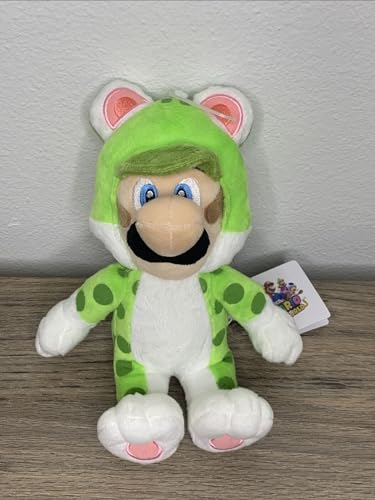 Little Buddy Super Mario Neko Cat Luigi Plush, 10""", Multi-Colored