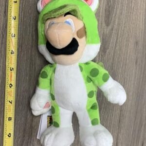 Little Buddy Super Mario Neko Cat Luigi Plush, 10""", Multi-Colored