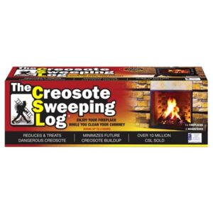 creosote sweeping log for fireplaces