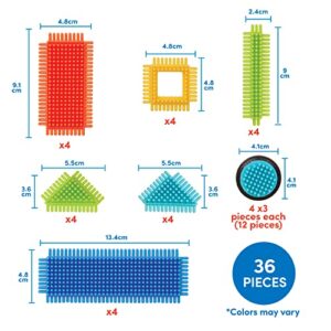 Battat- Bristle Blocks- STEM Interlocking Building Blocks- 36 pc Playset- Developmental Toys for Toddlers & Kid- Basic Builder Box- 2 Years +