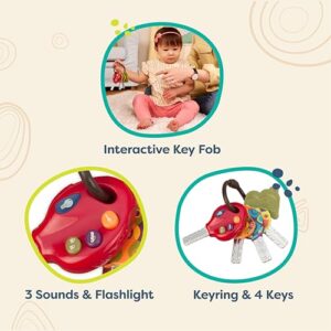 B. toys- LucKeys- Pretend Play Keys- 4 Textured Toy Keys for Babies & Toddlers – Flashlight & Car Sounds- 10 months +