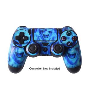 GameXcel Skins Compatible with PS4 Controller - Stickers Compatible with Playstation Dualshock 4 - Decals Cover Skin Accessories Compatible with PS4 Slim Controllers - Blue Daemon