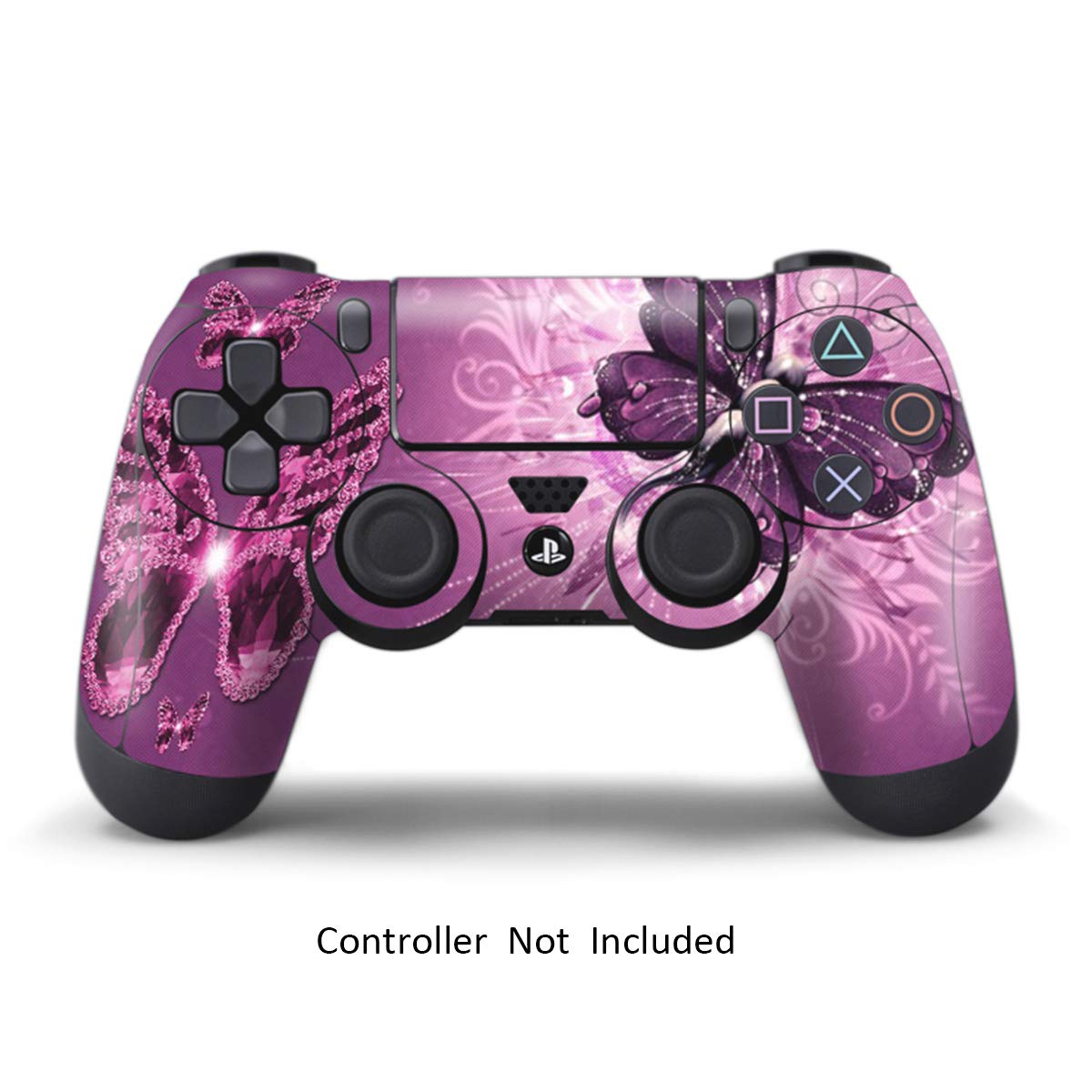 GameXcel Skins Compatible with PS4 Controller - Stickers Compatible with Playstation Dualshock 4 - Decals Cover Skin Accessories Compatible with PS4 Slim Controllers - Lavende Butterfly