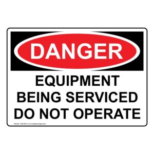 compliancesigns.com danger equipment being serviced do not operate osha safety sign, 14x10 in. magnetic for electrical industrial notices