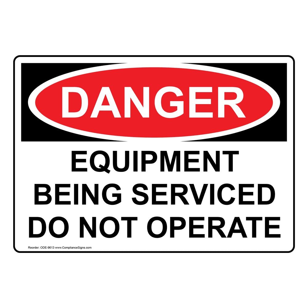 ComplianceSigns.com DANGER Equipment Being Serviced Do Not Operate OSHA Safety Sign, 14x10 in. Magnetic for Electrical Industrial Notices