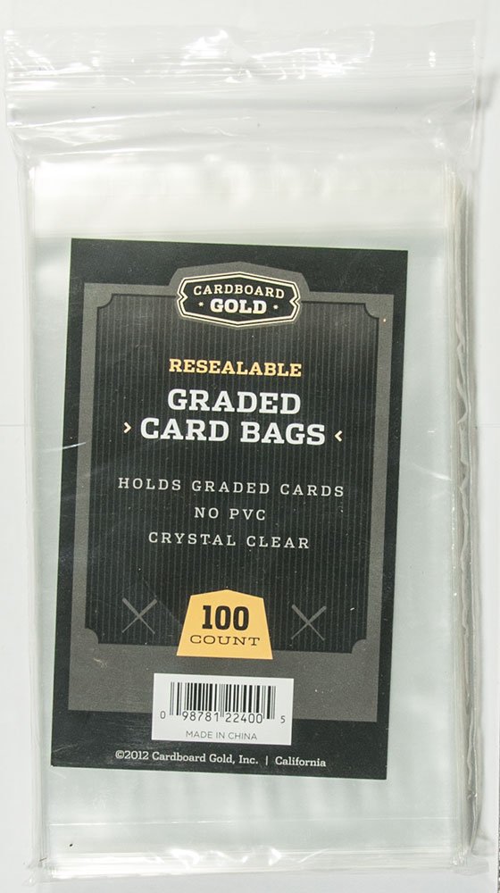 (1pk of 100) Cardboard Gold CBG Graded Card Pro Sleeves Next Generation Archival Protection PRO Sleeves Keeps Graded Sports and Gaming Cards Ultra Protected