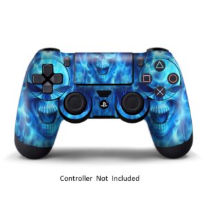 gamexcel skins compatible with ps4 controller - stickers compatible with playstation dualshock 4 - decals cover skin accessories compatible with ps4 slim controllers - blue daemon