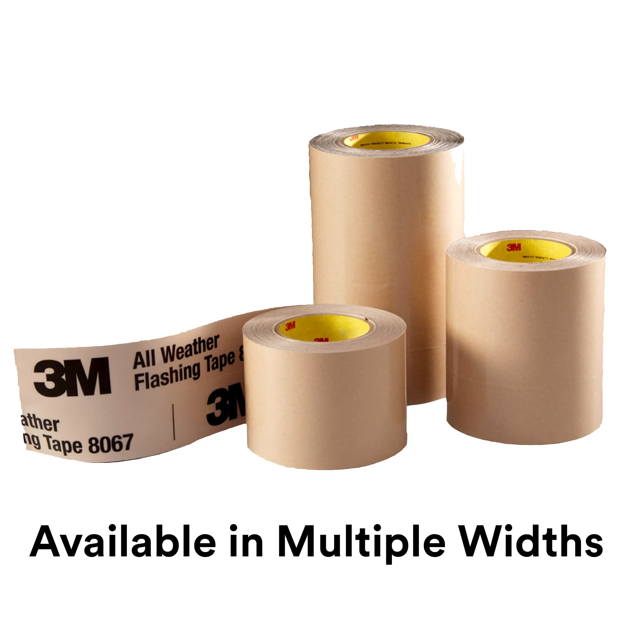 3M All Weather Flashing Tape 8067, 3 in x 75 ft, 1 Roll, Adhesive Backed Split Liner, Prevents Moisture Intrusion, Waterproof Flashing Seals Doors, Windows, Openings in Wood Frame Construction