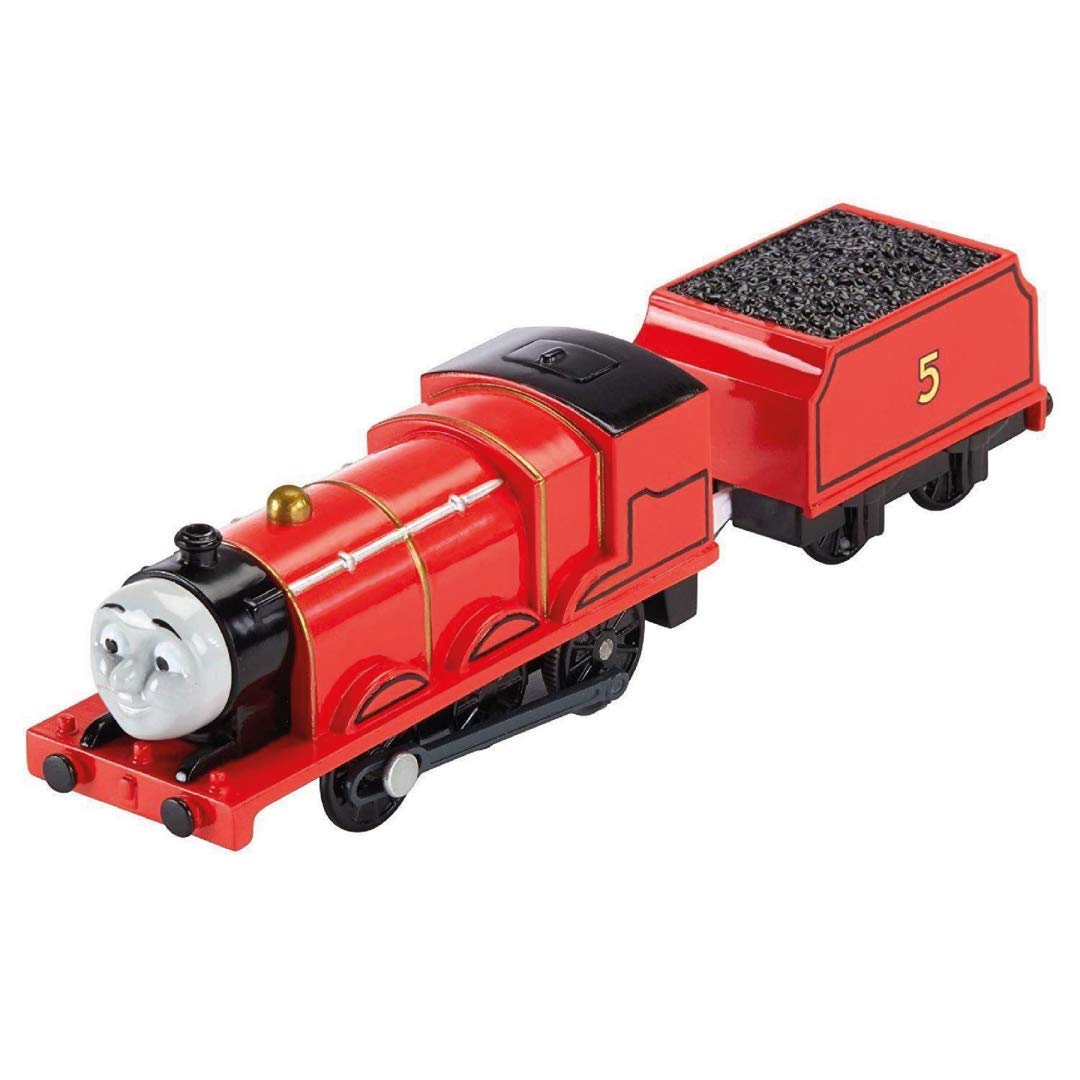 Thomas & Friends Motorized Toy Train James Battery-Powered Engine with Coal Car for Preschool Pretend Play Kids Ages 3+ Years