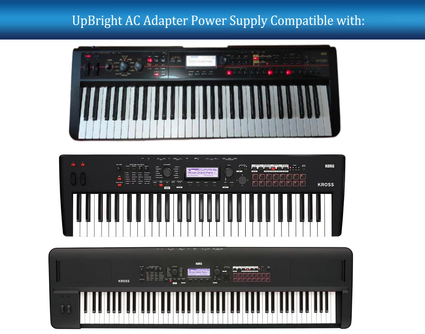 UpBright 9V AC/DC Adapter Compatible with Korg KA350 KA-350 Volca FM volca bass volca Keys volca Beats Kick sequencer Analog Rythm Machine Kross 2 61 88 Keyboard MS-20 Mini MK-1S Power Supply Charger