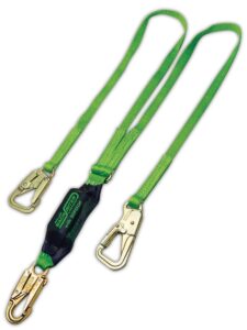 honeywell miller fall protection miller backbiter tie-back lanyard with sofstop shock absorber - green