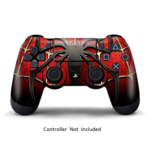 gamexcel skins compatible with ps4 controller - stickers compatible with playstation dualshock 4 - decals cover skin accessories compatible with ps4 slim controllers - widow spider