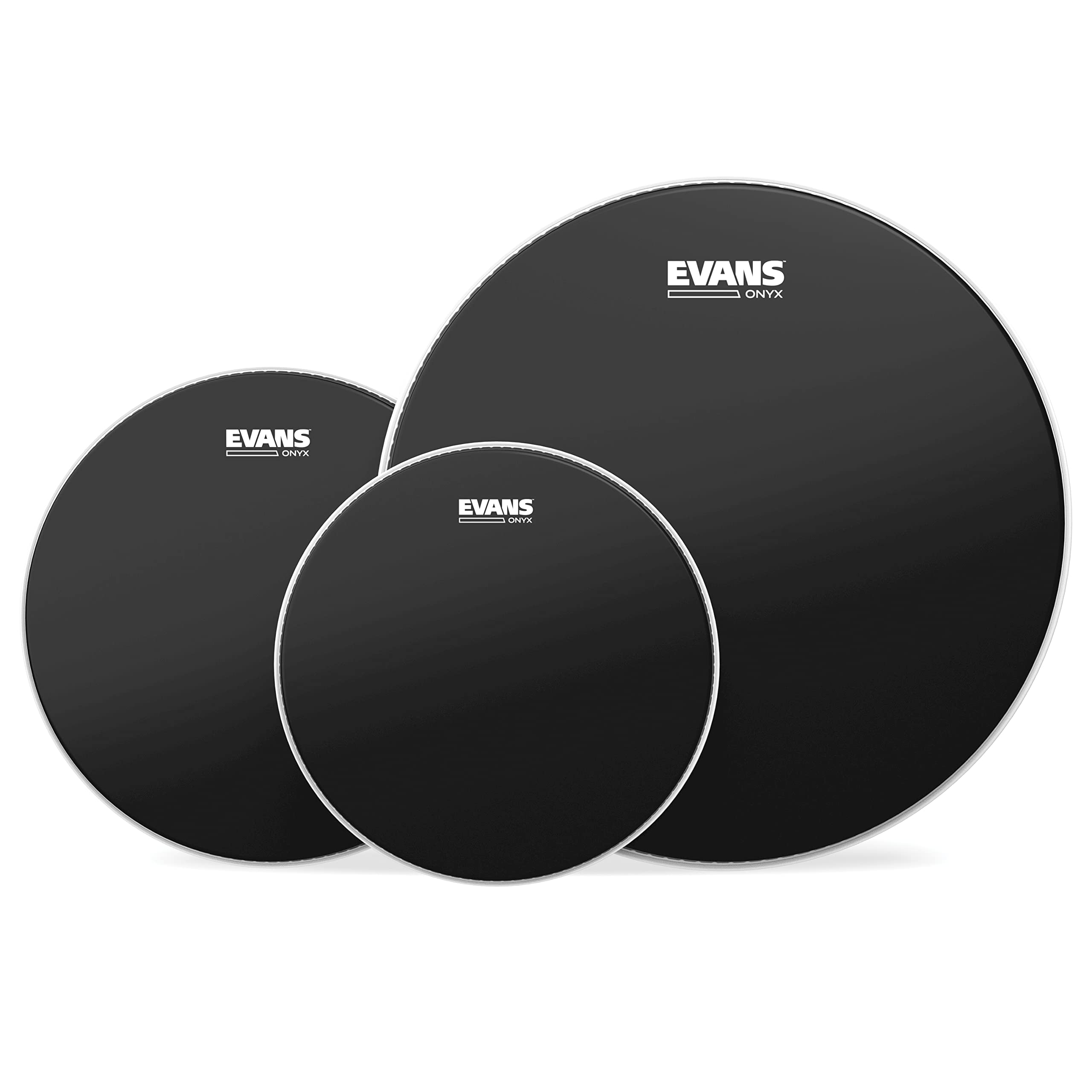 Evans Drum Heads - Onyx 2-Ply Tompack Coated, Rock (10 inch, 12 inch, 16 inch)