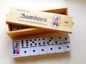 dominican republic country flag engraved dominoes double six