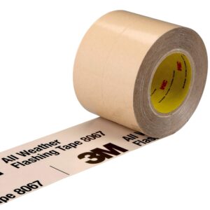 3m all weather flashing tape 8067, 3 in x 75 ft, 1 roll, adhesive backed split liner, prevents moisture intrusion, waterproof flashing seals doors, windows, openings in wood frame construction