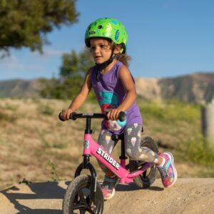 Strider 12" Classic Bike, Pink - No Pedal Balance Bicycle for Kids 1 to 3 Years - Includes Built-in Footrest, Handlebar Grips & Flat-Free Tires - Tool Free Adjustments & Assembly