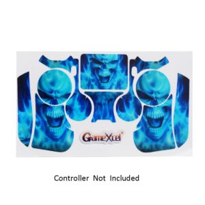 GameXcel Skins Compatible with PS4 Controller - Stickers Compatible with Playstation Dualshock 4 - Decals Cover Skin Accessories Compatible with PS4 Slim Controllers - Blue Daemon