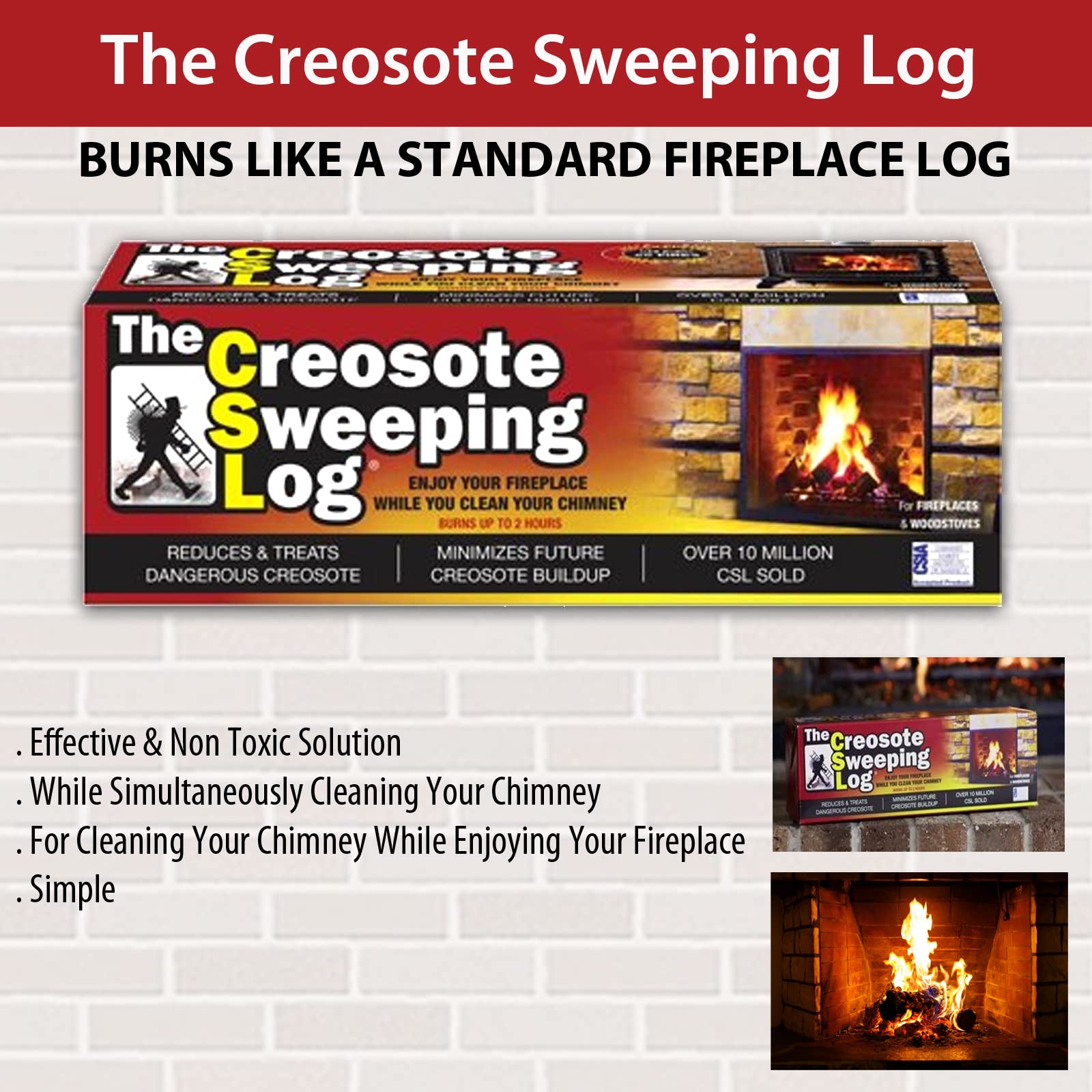 Creosote Sweeping Log for Fireplaces