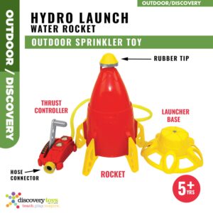 Discovery Toys Hydro Launch Water Rocket Outdoor Sprinkler Toy | Kid Powered Learning | STEM Educational Toy Learning & Childhood Development 5 Years and Up | Summer Toy