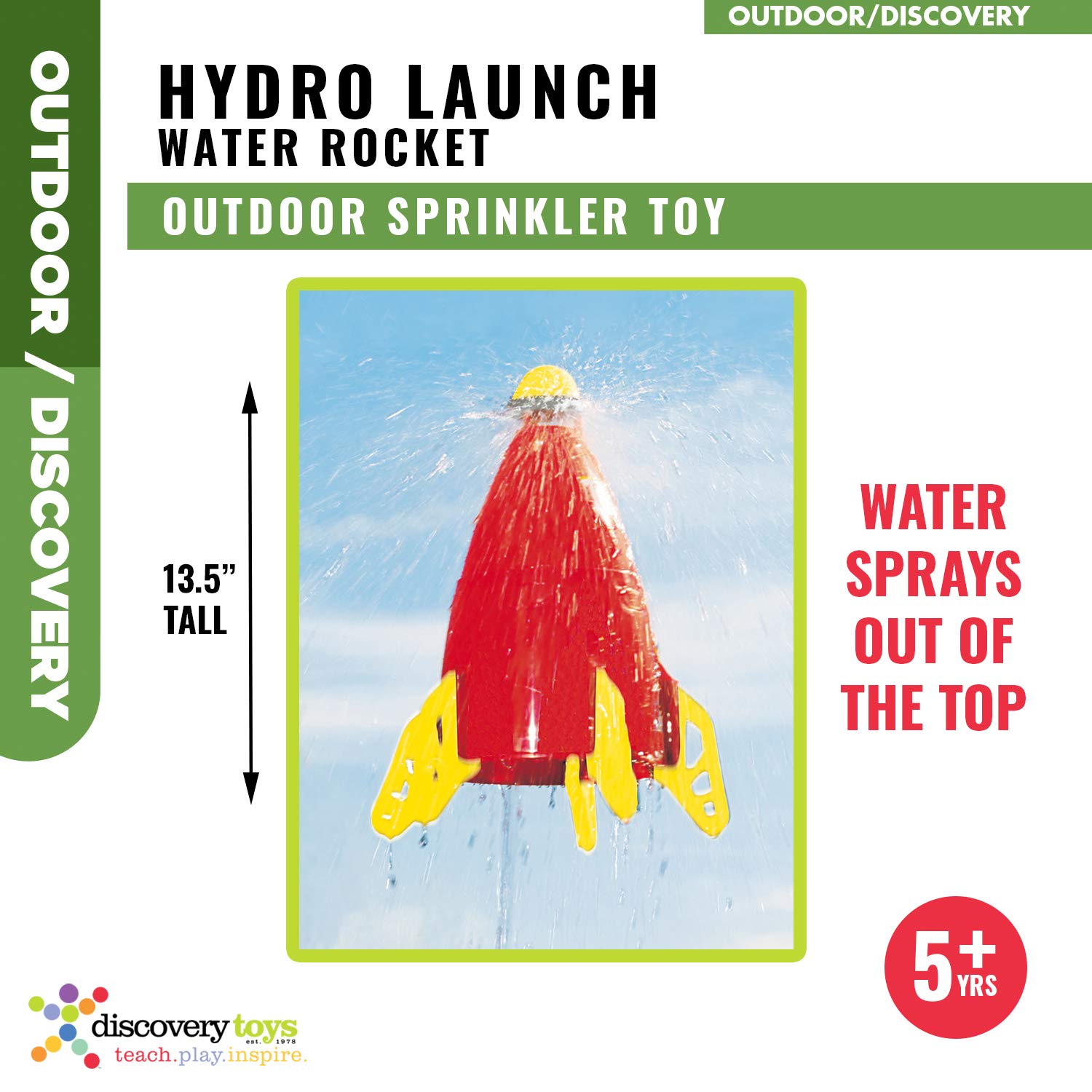 Discovery Toys Hydro Launch Water Rocket Outdoor Sprinkler Toy | Kid Powered Learning | STEM Educational Toy Learning & Childhood Development 5 Years and Up | Summer Toy