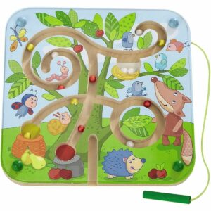 haba tree maze wooden magnetic puzzle game - develops fine motor skills & color recognition