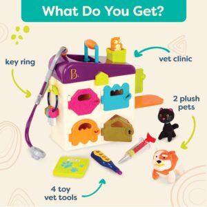 B. toys - Toy Vet Set For Toddlers, Kids - Pet Care Set - Pretend Play Set - Vet Clinic, Tools, Plush Toys - 2 years + - Pet Vet