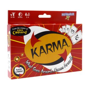 karma card games – kids games, family games night, card games for kids, multi-player, screen free, travel games, playing cards, what goes around, comes around, ages 8+