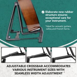 K&M - König & Meyer 17580.014.55 - Heli 2 Guitar Stand - Folding A-Frame for Acoustic Guitars - Adjustable and Collapsible – Sturdy and Durable - Professional Choice - German Made - Black