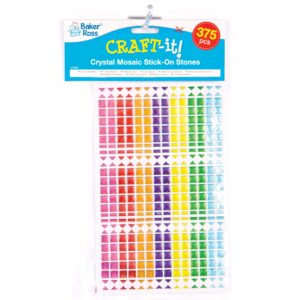 Baker Ross EF584 Mosaic Stick on Stones - Pack of 375, for Card Craft, Scrapbooking and Kids Art Activities