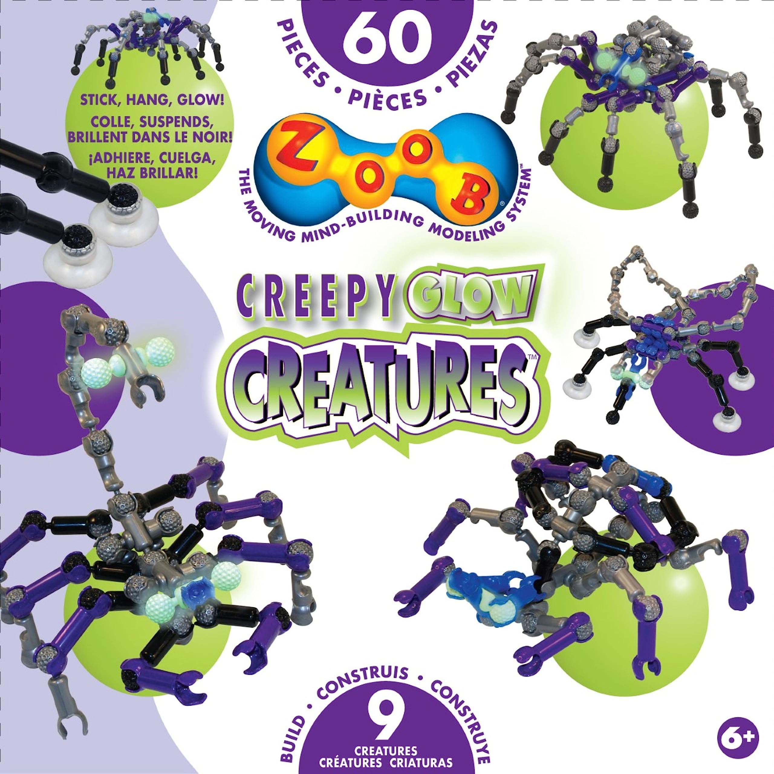 ALEX Toys Zoob 14003 Creepy Glow Creatures Moving Mind-Building Modeling System (65-Piece)