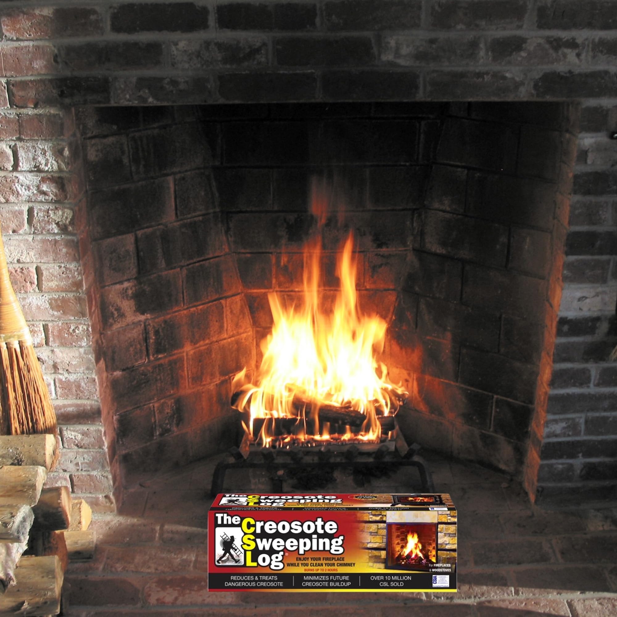 Creosote Sweeping Log for Fireplaces