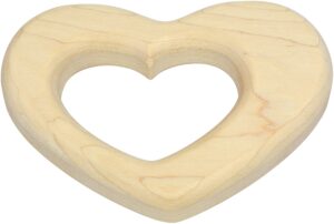 heart shaped maple teether - made in usa