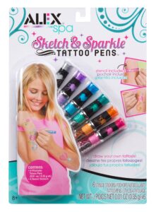 alex spa sketch and sparkle tattoo pens girls fashion activity