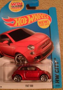 hot wheels 2014 hw city fiat 500 25/250, maroon