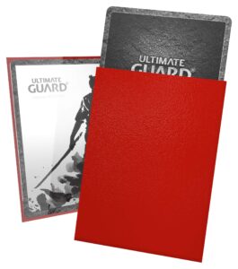 ultimate guard katana card sleeves, 100 standard size tcg sleeves, 66 x 91mm, red back, tournament sleeves, no pvc & acid-free, high clarity