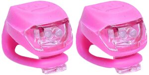 retrospec bicycles bondi-2 superbright 2 led urban commuter silicon bike headlight and taillight combo, pink