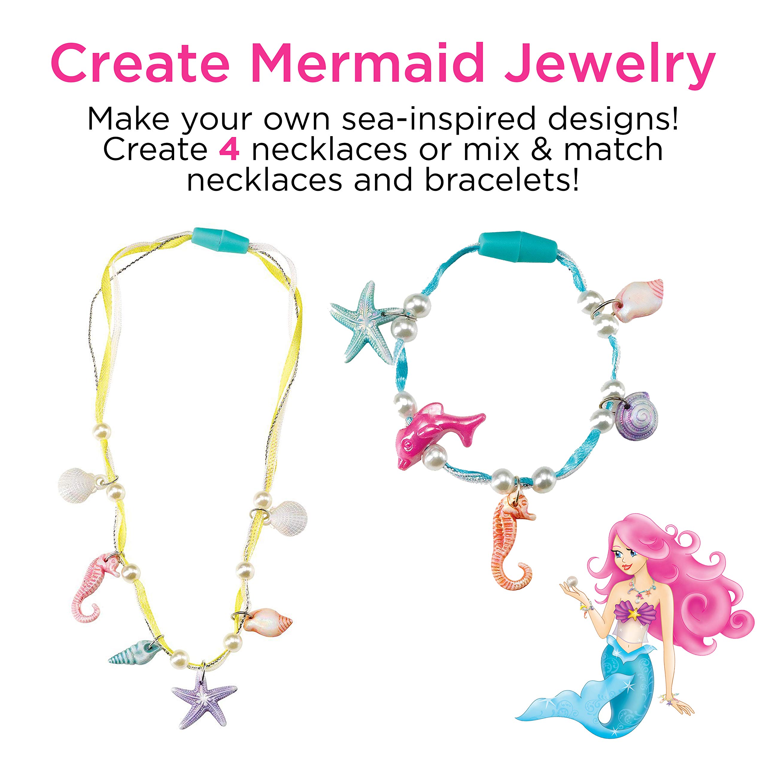 Creativity for Kids Mermaid Jewelry - String Mermaid Beads, Create 8 Jewelry Pieces - Great for Beginners