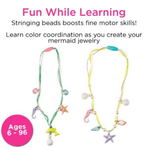 Creativity for Kids Mermaid Jewelry - String Mermaid Beads, Create 8 Jewelry Pieces - Great for Beginners