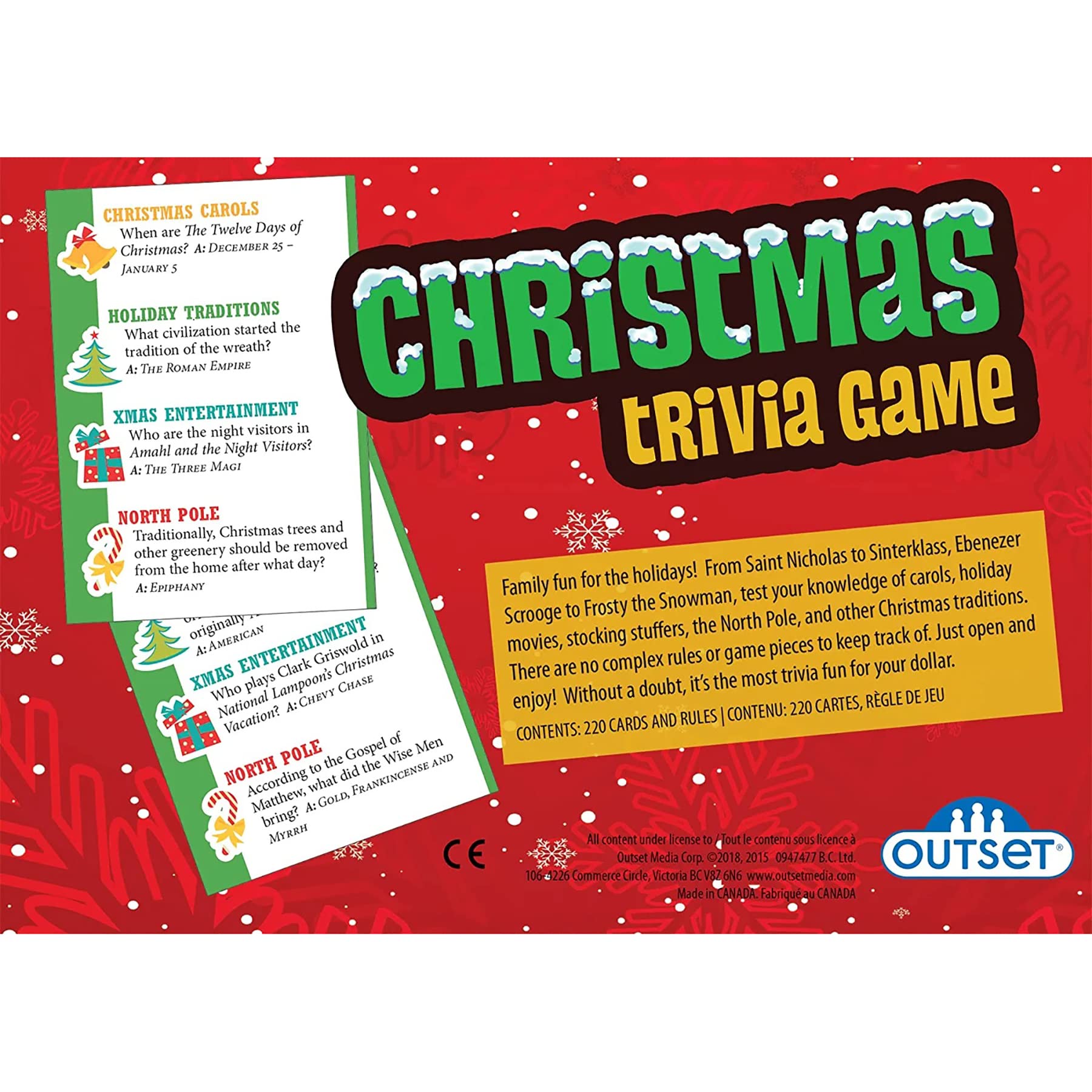 Christmas Trivia Game - a Perfect Ho-Ho Contains Over 200 Cards - Great Party Game for Ages 12 and up by Outset