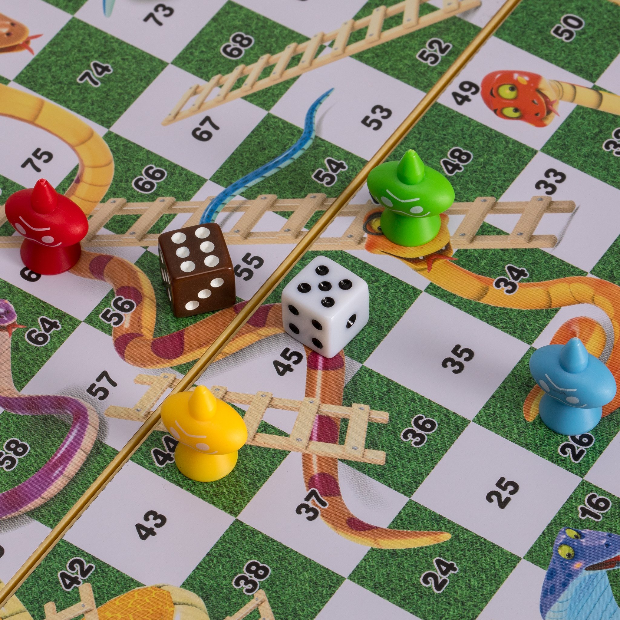 Yellow Mountain Imports Magnetic Snakes and Ladders Board Game Set - 9.7 Inches ?- Portable, Folding & Travel Perfect